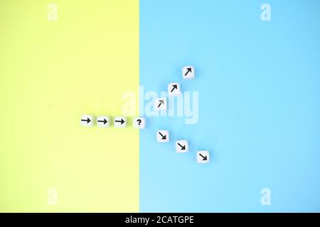 path leads to decision which changes the path in two directions on ...