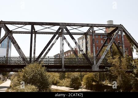Path along Platte River on Cherry Creek Trail in Downtown Denver ...