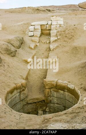 Egypt, Nile Delta, Tanis, First pylon, with reused palmiform columns ...