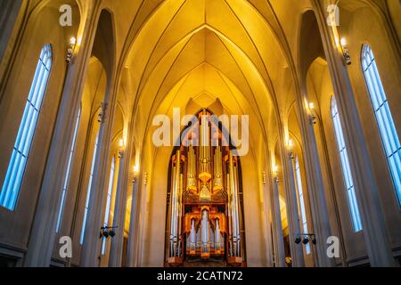 Interior of Hallgrimskirkja Church, Reykjavik, Iceland Stock Photo - Alamy