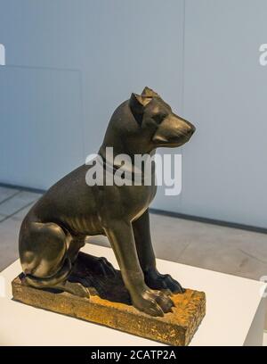 Ancient Egyptian dog statue. Louvre Museum Stock Photo - Alamy
