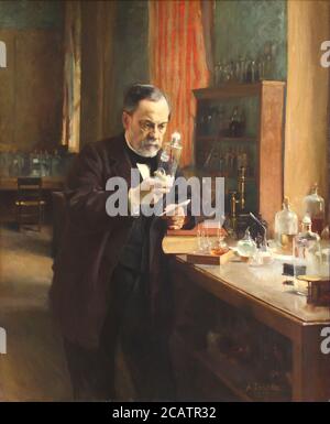 Louis Pasteur in his laboratory. Pasteur (1822 - 1895) was a French ...