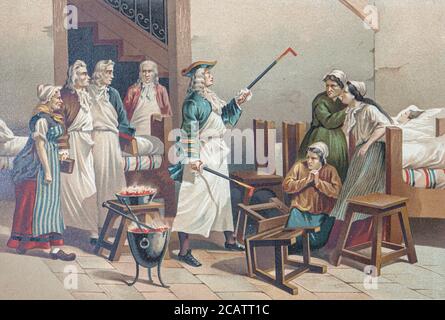 The Art of Medicine: 18th century doctor paying a visit to a patient ...