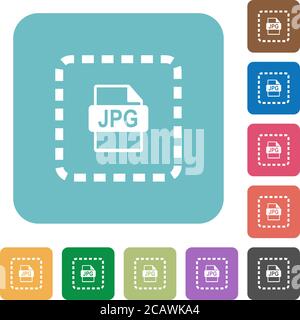 Place jpg file simple icons in color rounded square frames on white background Stock Vector ...