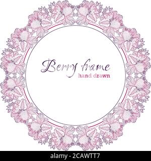 Strawberry round border frame Stock Vector Image & Art - Alamy