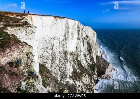 Walkers along White Cliffs of Dover Kent Stock Photo - Alamy