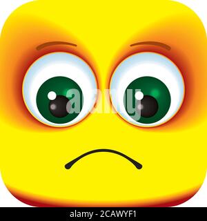 square emoticon sad face character icon Stock Vector Image & Art - Alamy