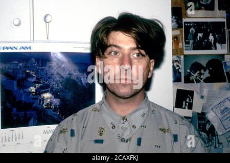 Will Sergeant from Echo & the Bunnymen during a photoshoot in a hotel ...
