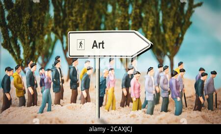 Street Sign the Direction Way to Art Stock Photo - Alamy