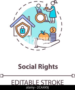 Economic rights concept icon. Socio economic principles idea thin line ...