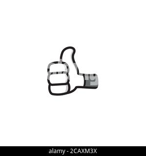 Thumbs up logo, simple gray style Stock Vector Image & Art - Alamy