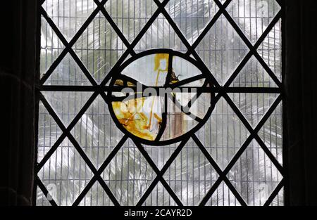 Medieval Stained Glass Roundel window, Labour of the Month, June ...