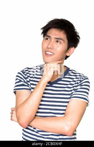 Asian Man Smiling Positive Cheerful Stock Photo - Alamy