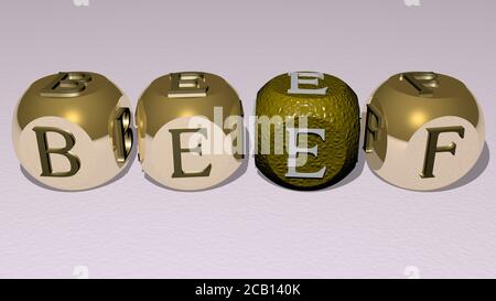 seafood text by cubic dice letters, 3D illustration Stock Photo - Alamy