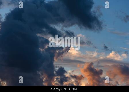 Rain cloud (Nimbostratus) in the evening, Bavaria, Germany Stock Photo ...