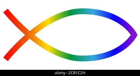 Isolated digital illustration of the colorful ichthys symbol Stock ...