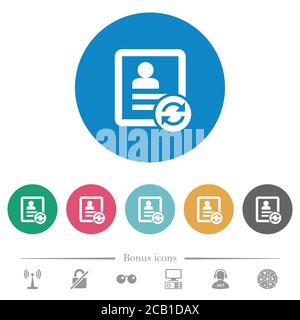 Refresh contact flat color icons in round outlines. 6 bonus icons ...