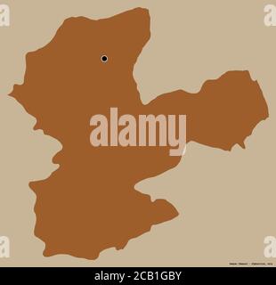 Bamyan, province of Afghanistan. Solid color shape. Locations of major ...