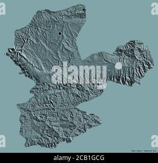 Bamyan, province of Afghanistan. Colored elevation map with lakes and ...
