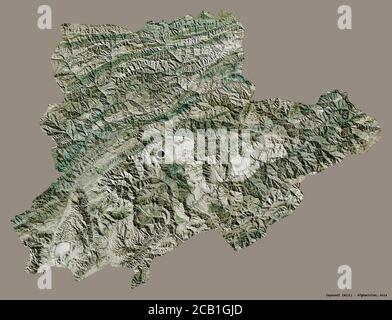 Daykundi, province of Afghanistan. Solid color shape. Locations of ...