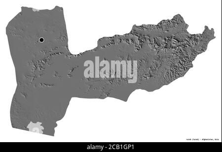 Farah, province of Afghanistan. Bilevel elevation map with lakes and ...