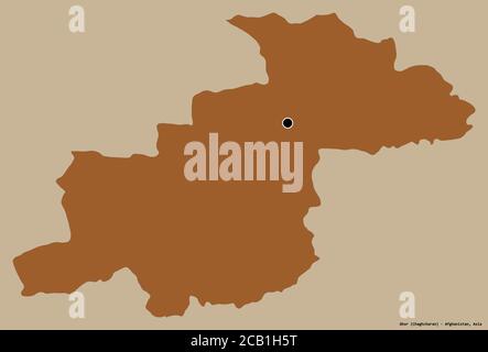 Ghor, province of Afghanistan. Solid color shape. Locations and names ...