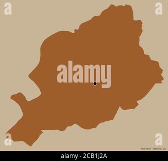 Khost, province of Afghanistan. Solid color shape. Locations of major ...