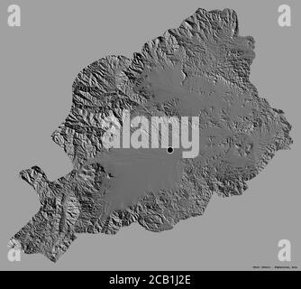 Khost, province of Afghanistan. Bilevel elevation map with lakes and ...
