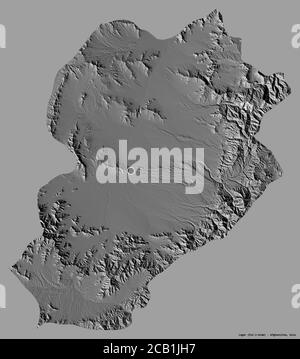 Logar, province of Afghanistan. Bilevel elevation map with lakes and ...