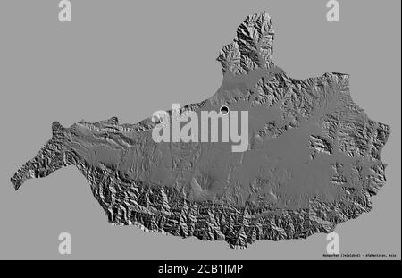 Nangarhar, province of Afghanistan. Bilevel elevation map with lakes ...