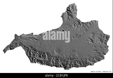Nangarhar, province of Afghanistan. Bilevel elevation map with lakes ...