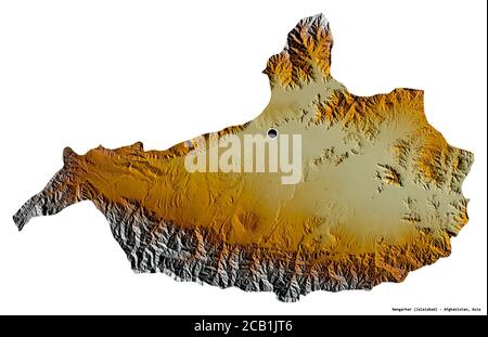 Shape of Nangarhar, province of Afghanistan, with its capital isolated ...