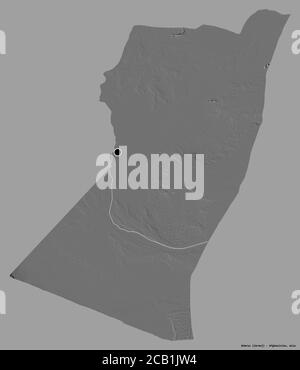 Nimroz, province of Afghanistan. Bilevel elevation map with lakes and ...