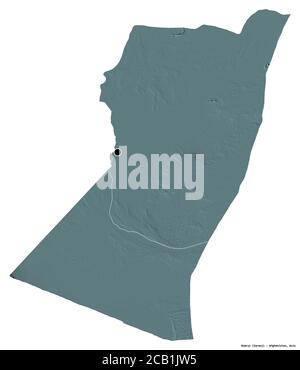 Nimroz, province of Afghanistan. Colored elevation map with lakes and ...