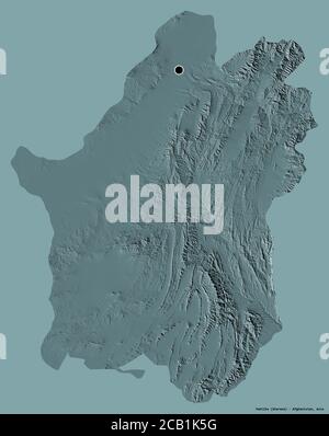 Paktika, province of Afghanistan. Colored elevation map with lakes and ...