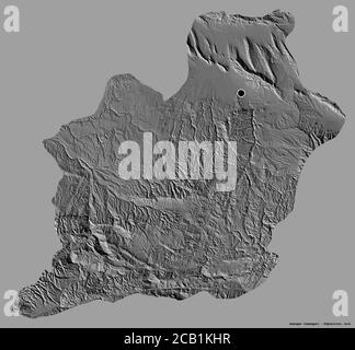 Samangan, province of Afghanistan. Bilevel elevation map with lakes and ...