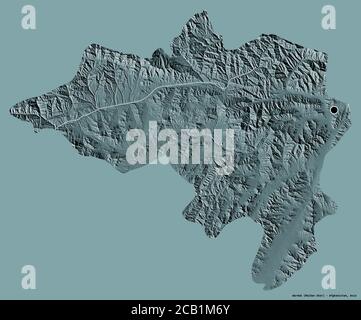 Wardak, province of Afghanistan. Colored elevation map with lakes and ...