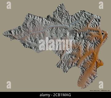 Wardak, province of Afghanistan. Solid color shape. Locations and names ...