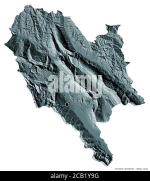 Gjirokaster, county of Albania. Elevation map colored in wiki style ...