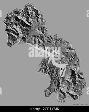 Kukes, county of Albania. Elevation map colored in wiki style with ...