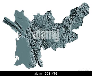 Lezhe, county of Albania. Elevation map colored in wiki style with ...