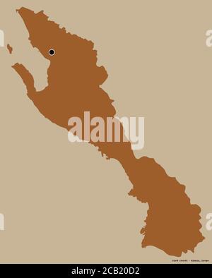 Vlore, county of Albania. Solid color shape. Locations and names of ...