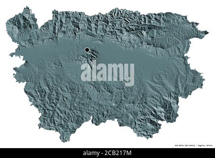 Shape of Aïn Defla, province of Algeria, with its capital isolated on ...