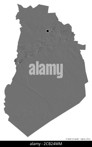 El Bayadh, province of Algeria. Elevation map colored in wiki style ...