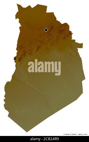 Shape of El Bayadh, province of Algeria, and its capital. Distance ...