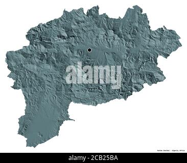 Guelma, province of Algeria. Colored elevation map with lakes and ...