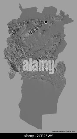 Shape of Khenchela, province of Algeria, with its capital isolated on a ...