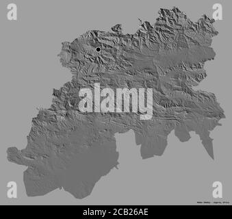 Medea, province of Algeria. Bilevel elevation map with lakes and rivers ...