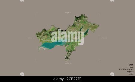 Area of Oran, province of Algeria, isolated on a solid background in a ...