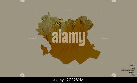 Area of Saïda, province of Algeria, isolated on a solid background in a ...